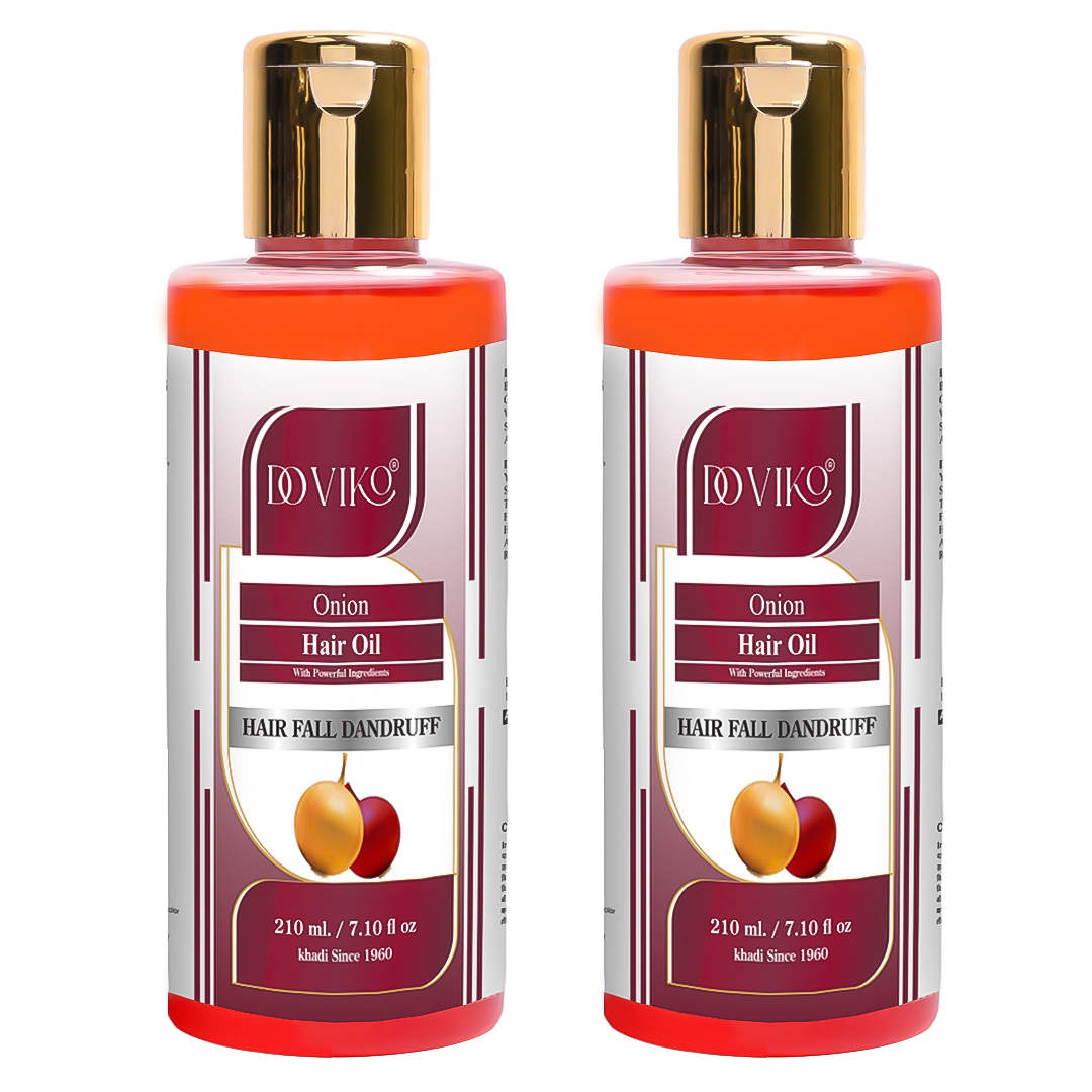 Buy Doviko Natural Onion Hair Oil - Pack of 2 (420ML) Online | Doviko